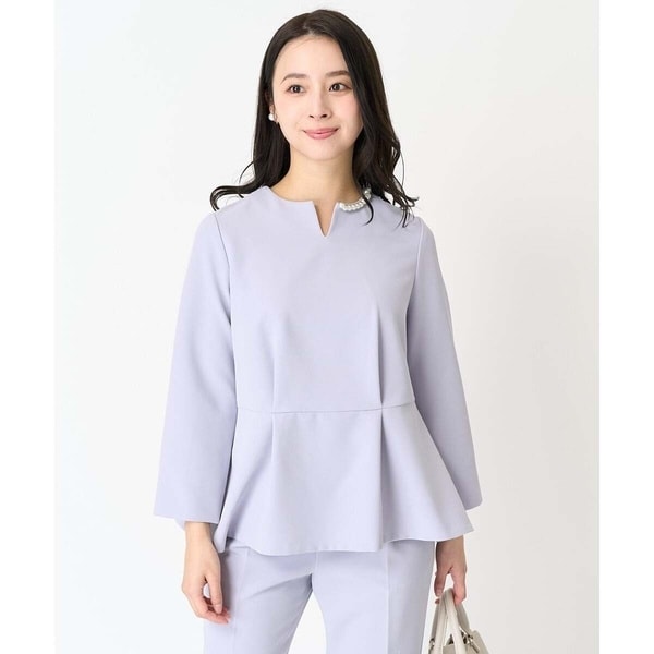 MK ミッシェルクラン（MK MICHEL  ）/【小さいサイズ】パール調デザインブラウス/制菌加工/洗える