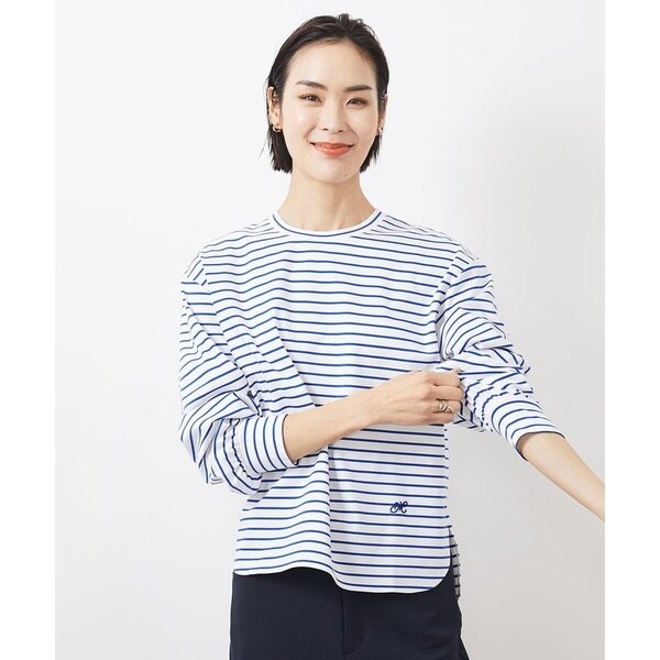 ミッシェルクラン（MICHEL ）/[小さいサイズ]ワンポイント刺繍ロングスリーブカットソー