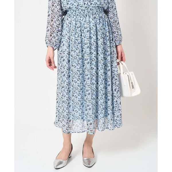 MK ミッシェルクラン（MK MICHEL  ）/【小さいサイズ】花柄シフォンスカート/丈の長さが選べる/洗える