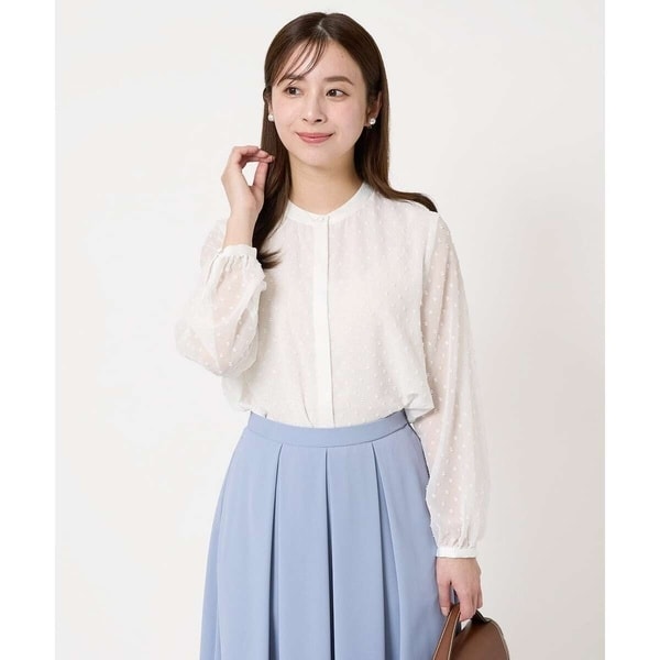 MK ミッシェルクラン（MK MICHEL  ）/【小さいサイズ】ドットカットジャガードシフォンブラウス/洗える