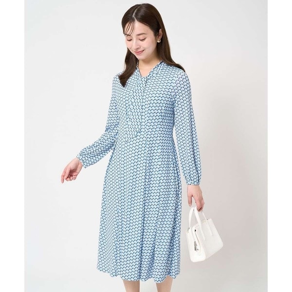 MK ミッシェルクラン（MK MICHEL  ）/【小さいサイズ】ボウタイデザイン幾何柄ワンピース/洗える