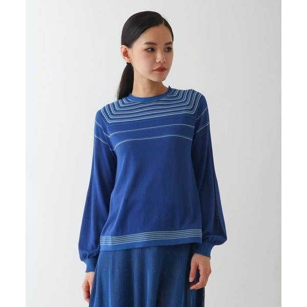 ヒロコビス（hirokobis）/【小さいサイズ】ホールガーメントボーダー柄ニットプルオーバー