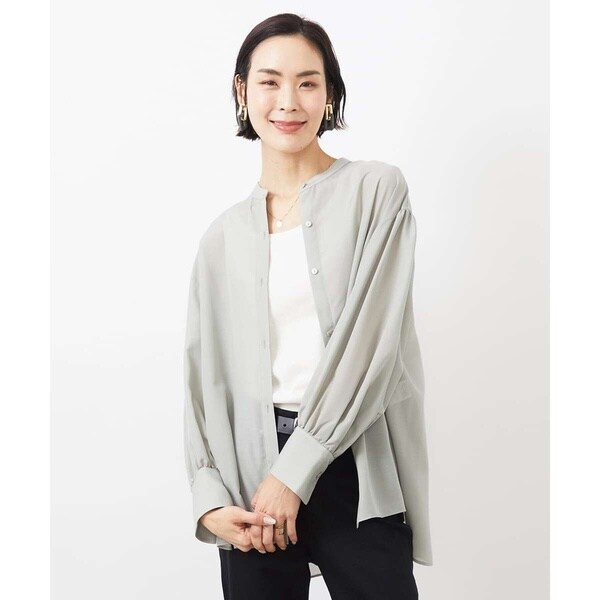 ミッシェルクラン（MICHEL ）/[小さいサイズ]シアーボリュームスリーブブラウス