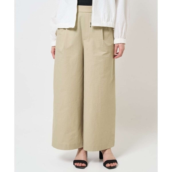 MK ミッシェルクラン（MK MICHEL  ）/【小さいサイズ】ストレッチツイル プルオンワイドパンツ/洗える