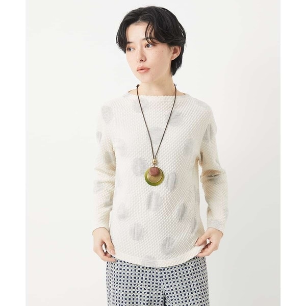 ジャンニ・ロ・ジュディチェ（GIANNI LO GIUDICE）/[日本製]強撚コットンドットジャガードカットソー