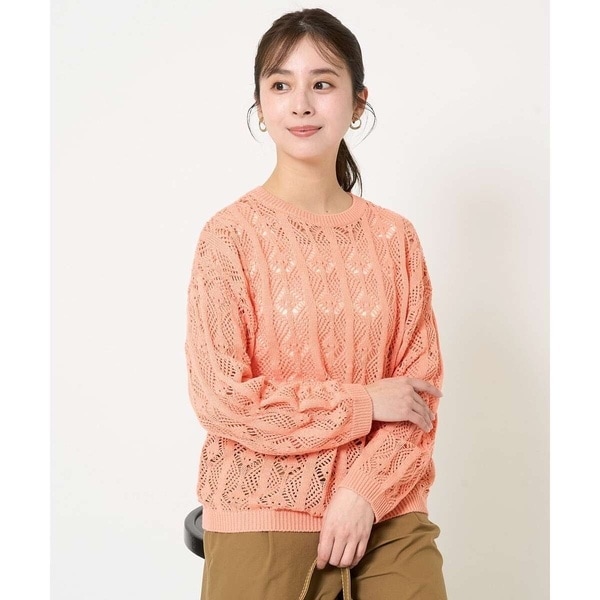 MK ミッシェルクラン（MK MICHEL  ）/【小さいサイズ】かぎ針風透かし編みニット/洗える