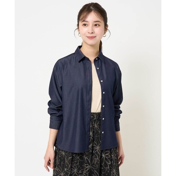 MK ミッシェルクラン（MK MICHEL  ）/【小さいサイズ】デニムライクシャツブラウス/洗える