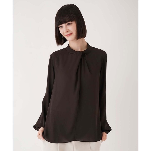 ヒロコビス（hirokobis）/【小さいサイズ】ドレープアクセントジョーゼットブラウス