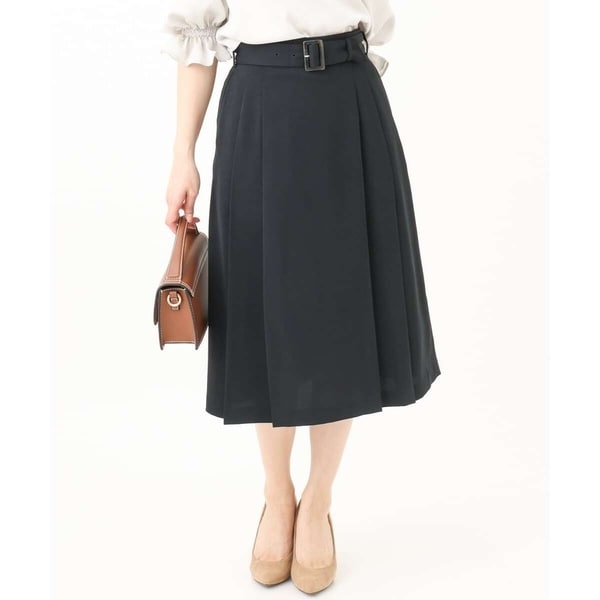 MK ミッシェルクラン（MK MICHEL  ）/【小さいサイズ】ベルト付きタックプリーツスカート/洗える