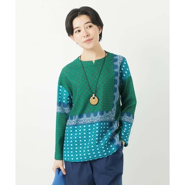 ジャンニ・ロ・ジュディチェ（GIANNI LO GIUDICE）/バンダナパネルプリントブラウス