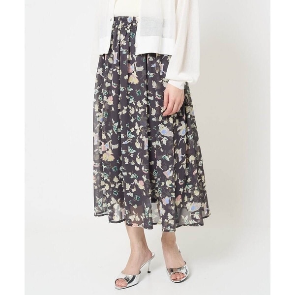 MK ミッシェルクラン（MK MICHEL  ）/【小さいサイズ】花柄シフォンスカート/丈の長さが選べる/洗える/セットアップ対応