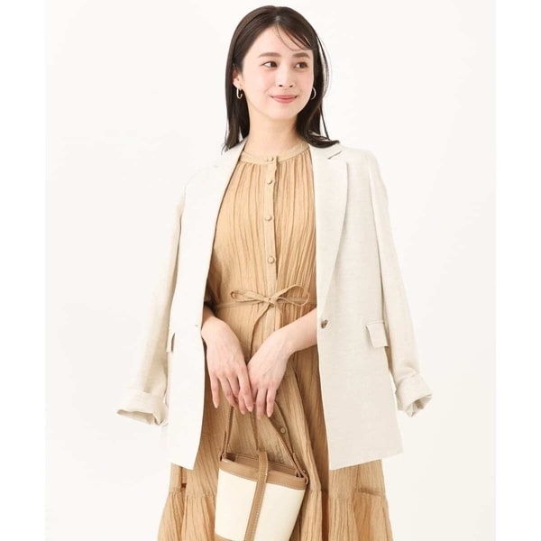 MK ミッシェルクラン（MK MICHEL  ）/【小さいサイズ】リネン混テーラードジャケット/洗える/セットアップ対応