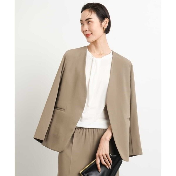 ミッシェルクラン（MICHEL ）/[小さいサイズ]ノーカラージャケット(接触冷感/セットアップ対応)