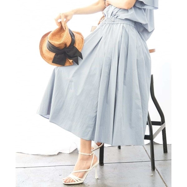 ミッシェルクラン（MICHEL ）/[小さいサイズ]スピンドルギャザースカート 無地(ドライタッチ/セットアップ対応)