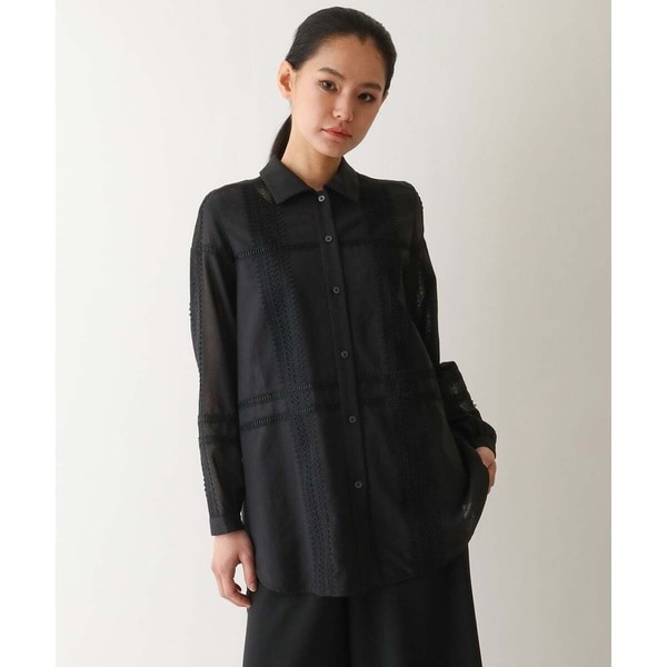 ヒロコビス（hirokobis）/【小さいサイズ/洗濯機で洗える】デコレーション刺繍ドライシアーシャツ