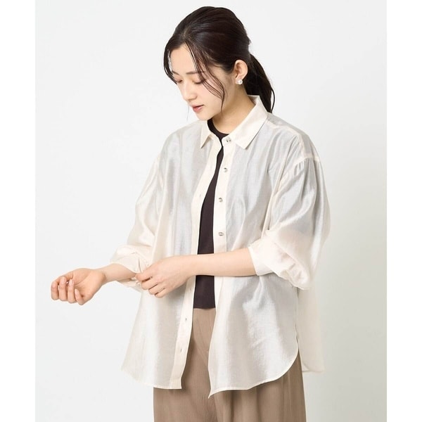 MK ミッシェルクラン（MK MICHEL  ）/【小さいサイズ】シアーシャツブラウス/洗える