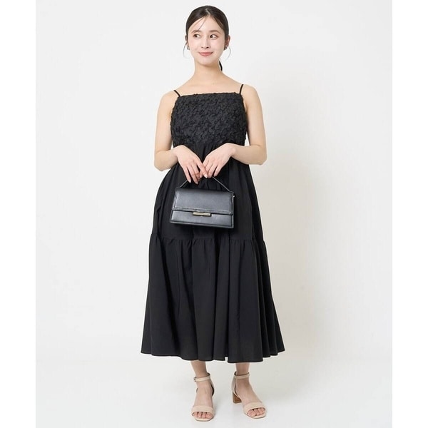 MK ミッシェルクラン（MK MICHEL  ）/【小さいサイズ】フラワー3D刺繍ティアードキャミワンピース/洗える