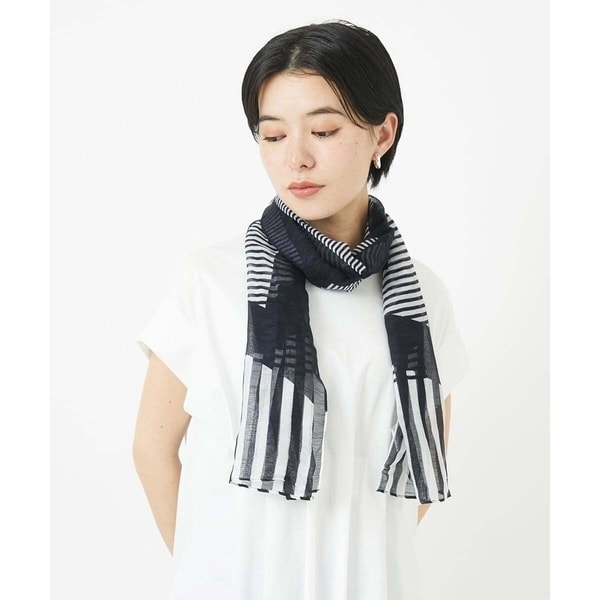 ジョルジュ・レッシュ（ES RECH）/幾何プリント麻混ストール