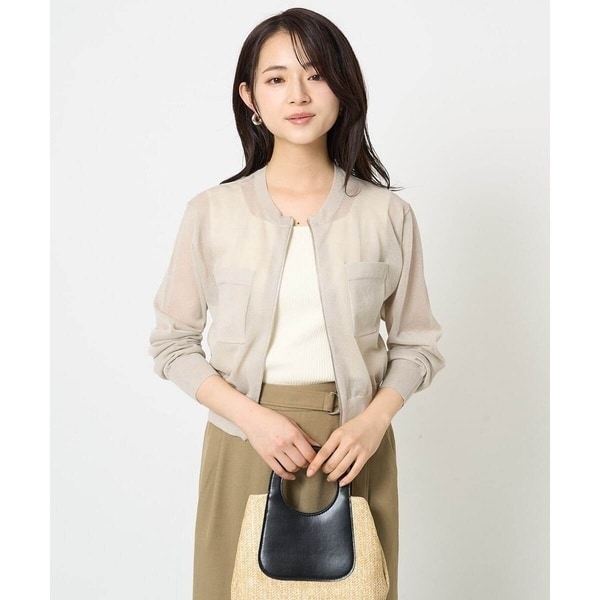 MK ミッシェルクラン（MK MICHEL  ）/【小さいサイズ】シアーニットブルゾン/接触冷感/洗える