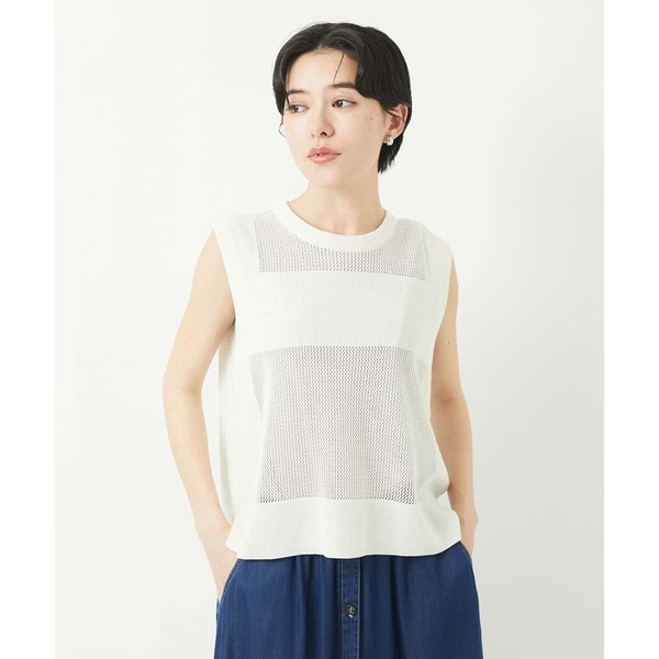 ジョルジュ・レッシュ（ES RECH）/[新色追加]バックスリットメッシュニットベスト