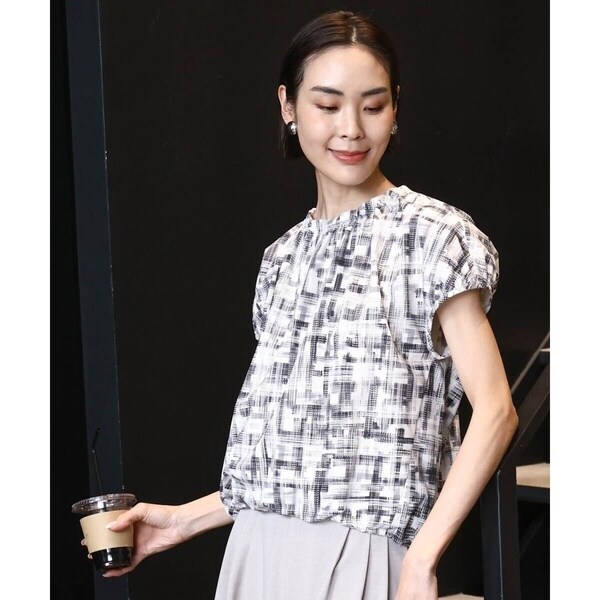 ミッシェルクラン（MICHEL ）/[小さいサイズ]かすれチェック柄ノースリーブプルオーバー(セットアップ対応)