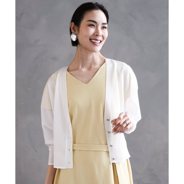 ミッシェルクラン（MICHEL ）/[小さいサイズ]シアーラメVネックカーディガン