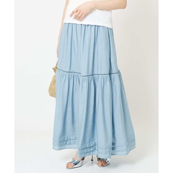 MK ミッシェルクラン（MK MICHEL  ）/【小さいサイズ】ハシゴレース使いフレアースカート/洗える