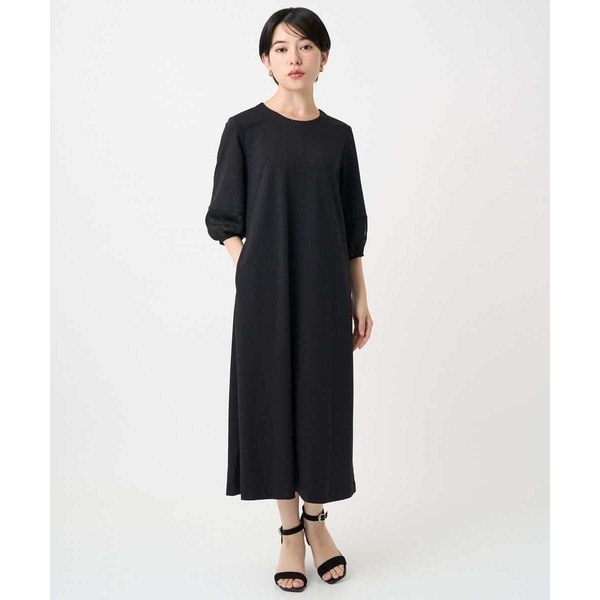 ジョルジュ・レッシュ（ES RECH）/[接触冷感] [日本製]ストレッチランタンスリーブナローワンピース
