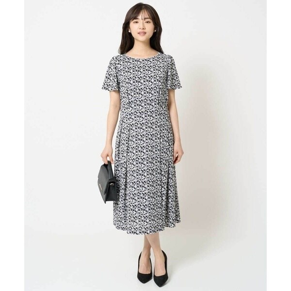 MK ミッシェルクラン（MK MICHEL  ）/【小さいサイズ】ウエストタックジャージーワンピース（幾何柄・無地）/洗える