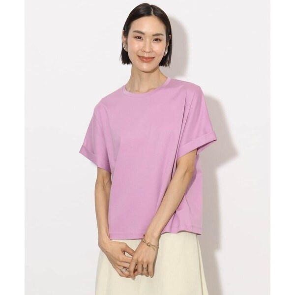 ミッシェルクラン（MICHEL ）/[小さいサイズ]ロールアップスリーブカットソー(着心地抜群)