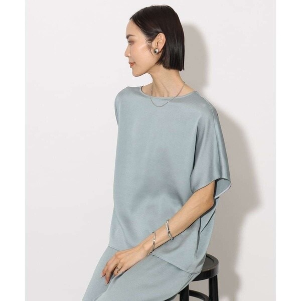 ミッシェルクラン（MICHEL ）/[小さいサイズ]サテンオーバーブラウス(セットアップ対応)