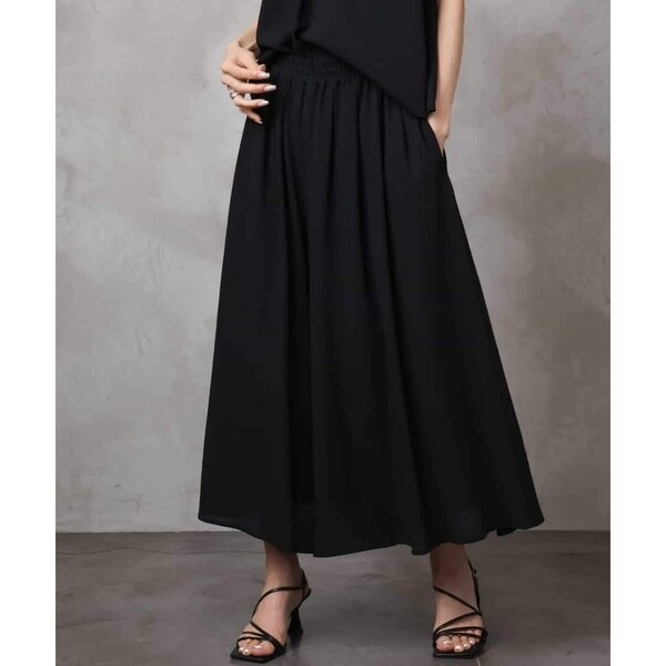 ミッシェルクラン（MICHEL ）/[ 小さいサイズ]楊柳ギャザーワイドパンツ(セットアップ対応)