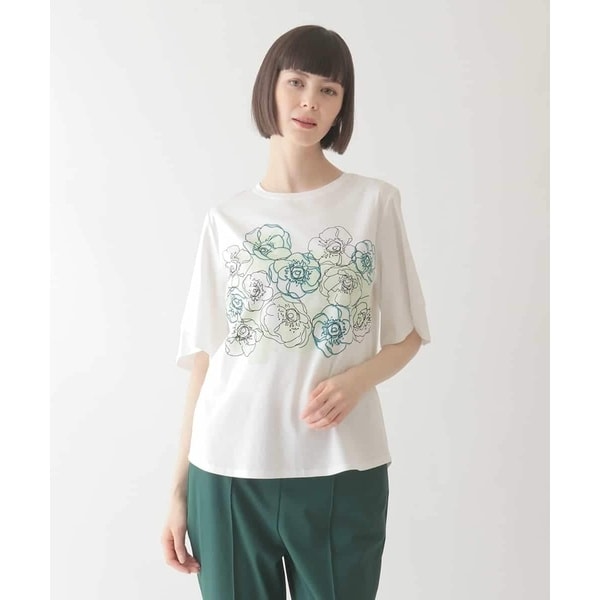 ヒロコビス（hirokobis）/【小さいサイズ/接触冷感】フラワープリントコットンカットソー