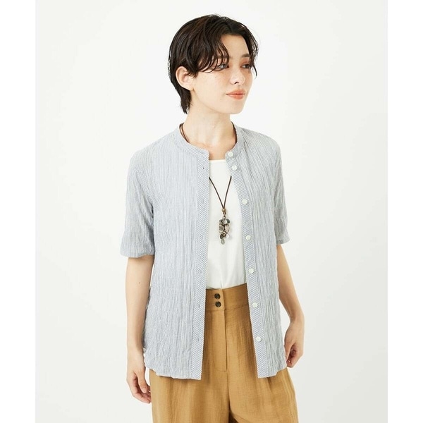 ジャンニ・ロ・ジュディチェ（GIANNI LO GIUDICE）/オーガニックコットン半袖ブラウス