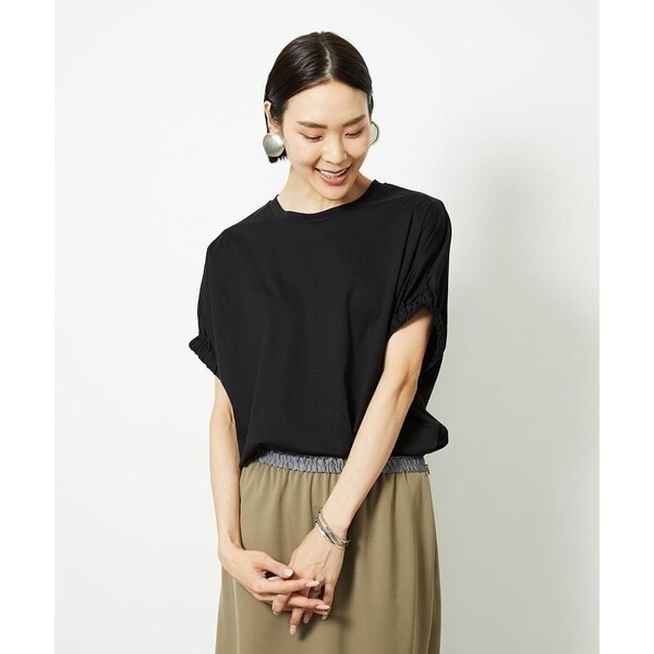 ミッシェルクラン（MICHEL ）/[小さいサイズ]ギャザースリーブカットソー(接触冷感)