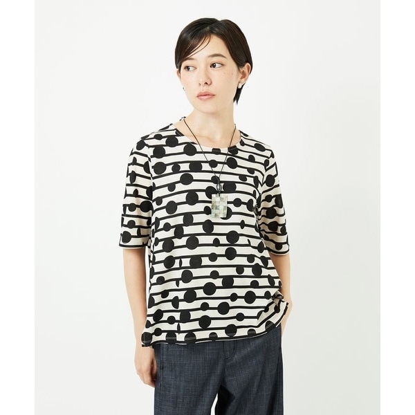 ジョルジュ・レッシュ（ES RECH）/ドライタッチドットボーダーカットソー