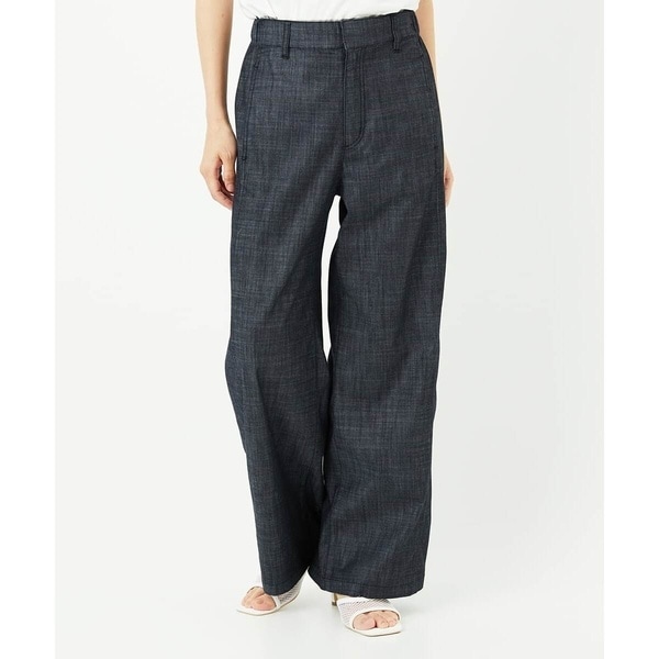 ジョルジュ・レッシュ（ES RECH）/デニム調シャンブレーストレッチワイドパンツ