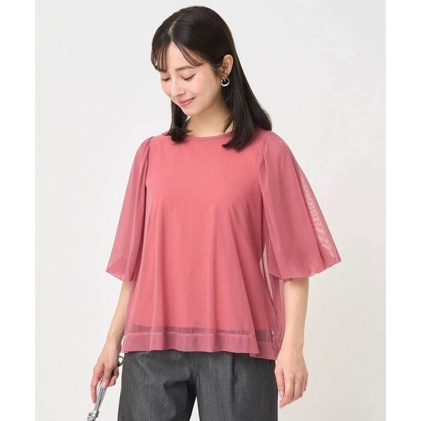 MK ミッシェルクラン（MK MICHEL  ）/【小さいサイズ】レイヤードチュールブラウス×タンクトップ/接触冷感/洗える