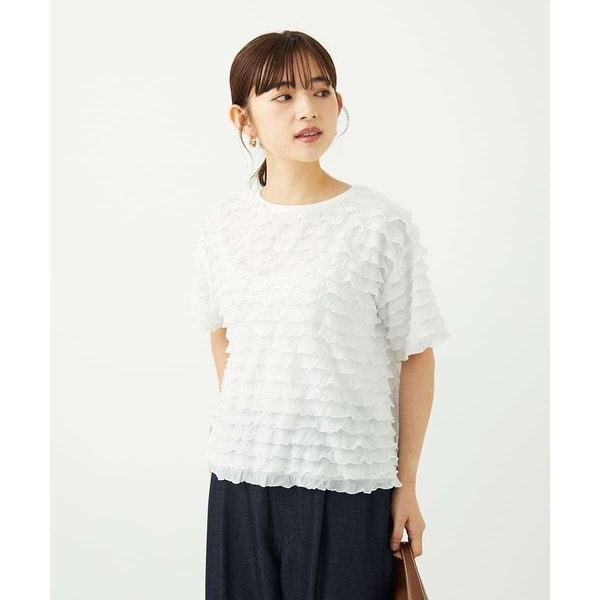 MK ミッシェルクラン（MK MICHEL  ）/【小さいサイズ】ミニフリルディティールカットソー/洗える