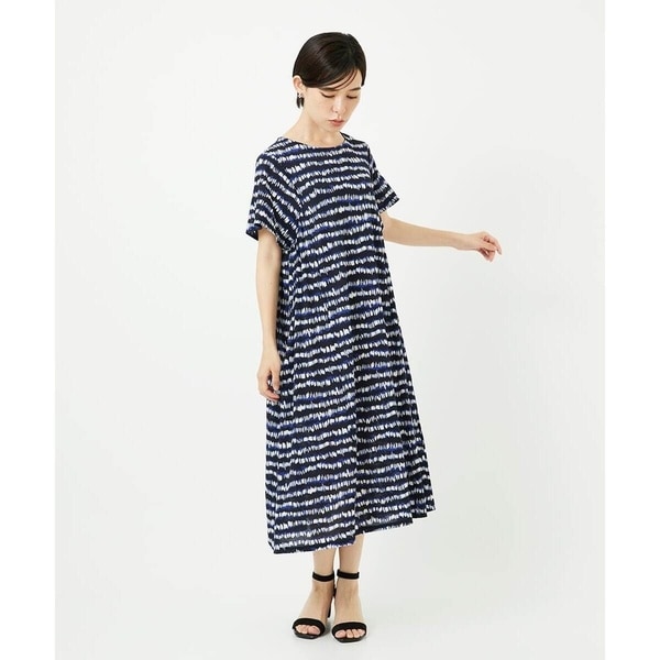 ジョルジュ・レッシュ（ES RECH）/[日本製]ランダムボーダーAラインジャージーワンピース