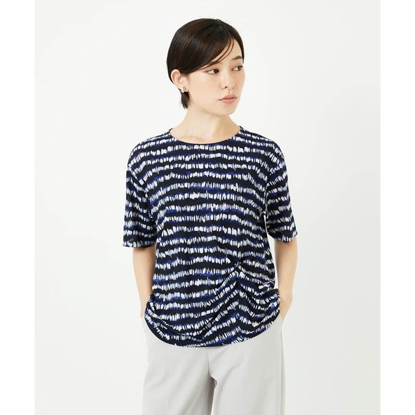 ジョルジュ・レッシュ（ES RECH）/[日本製]ランダムボーダータックジャージーカットソー