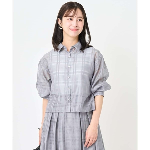 MK ミッシェルクラン（MK MICHEL  ）/【小さいサイズ】シアードビーチェックシャツブラウス/洗濯機で洗える