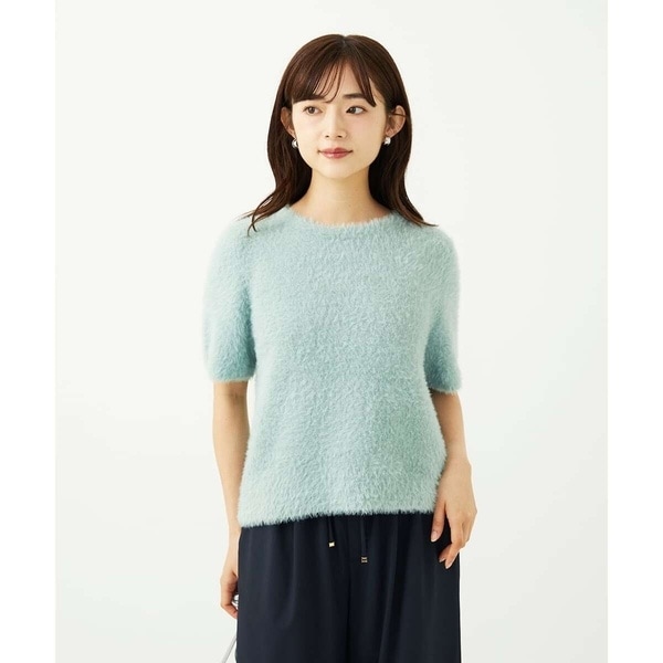 MK ミッシェルクラン（MK MICHEL  ）/【小さいサイズ】半袖シャギーニット/洗える