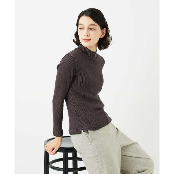 ジャンニ・ロ・ジュディチェ（GIANNI LO GIUDICE）/エアーコットンストライプ柄ハイネックカットソー