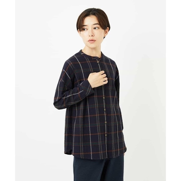 ジャンニ・ロ・ジュディチェ（GIANNI LO GIUDICE）/[日本製]二重織チェック前開きブラウス