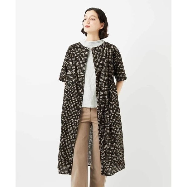 ジャンニ・ロ・ジュディチェ（GIANNI LO GIUDICE）/[日本製]ミラクルウェーブブロックプリントワンピース