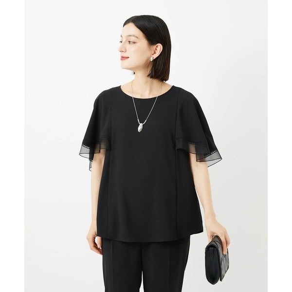 ジョルジュ・レッシュ（ES RECH）/[接触冷感/吸水速乾]シアーレースケープブラウス