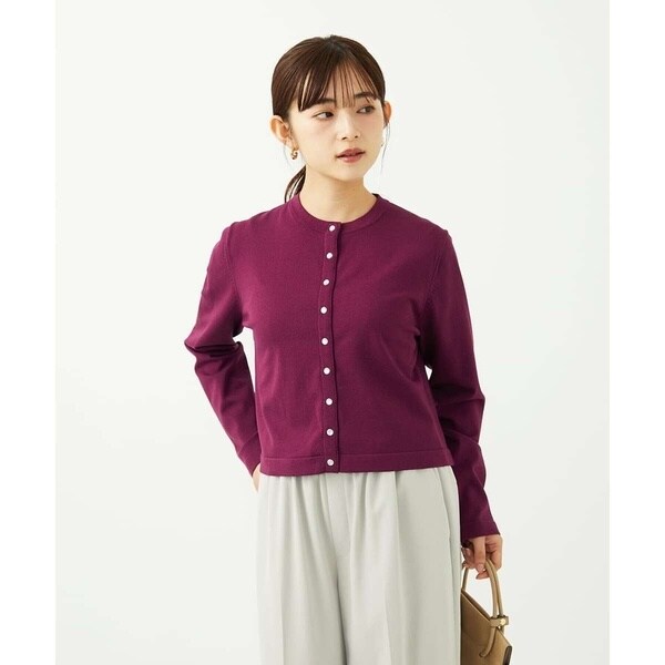 MK ミッシェルクラン（MK MICHEL  ）/【小さいサイズ】ドット釦コンパクトニットカーディガン/洗える