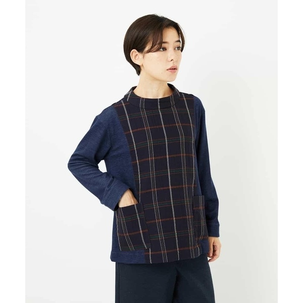 ジャンニ・ロ・ジュディチェ（GIANNI LO GIUDICE）/[日本製]二重織チェックプルオーバーブラウス