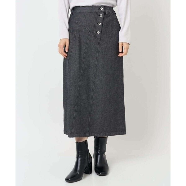 ジョルジュ・レッシュ（ES RECH）/[セットアップ対応]セミタイトブラックデニムスカート
